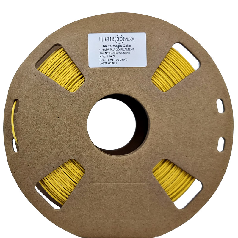 FILAMENTO FIL3DVAL PLA BICOLOR MATE PURPURA OSCURO-AMARILLO 1KG 1.75MM ...